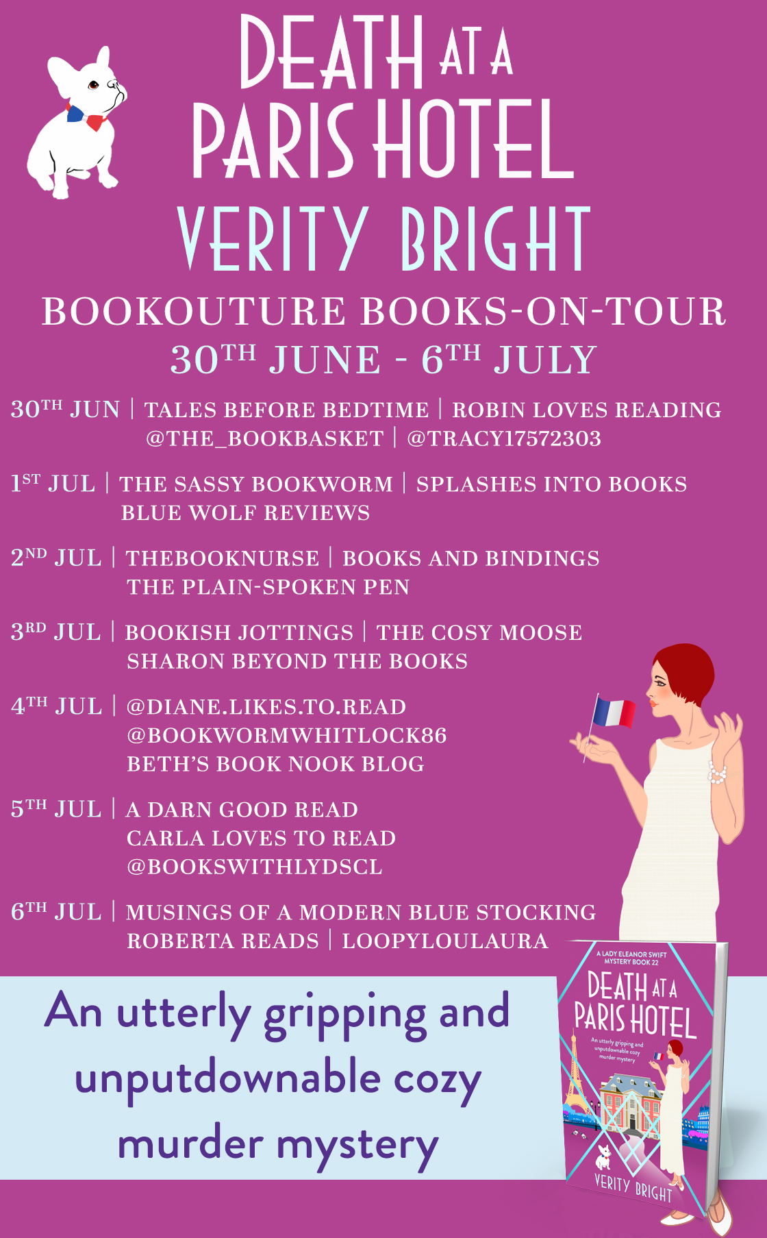 BLOG TOUR: Death at a Paris Hotel – Verity Bright - The Cosy Moose